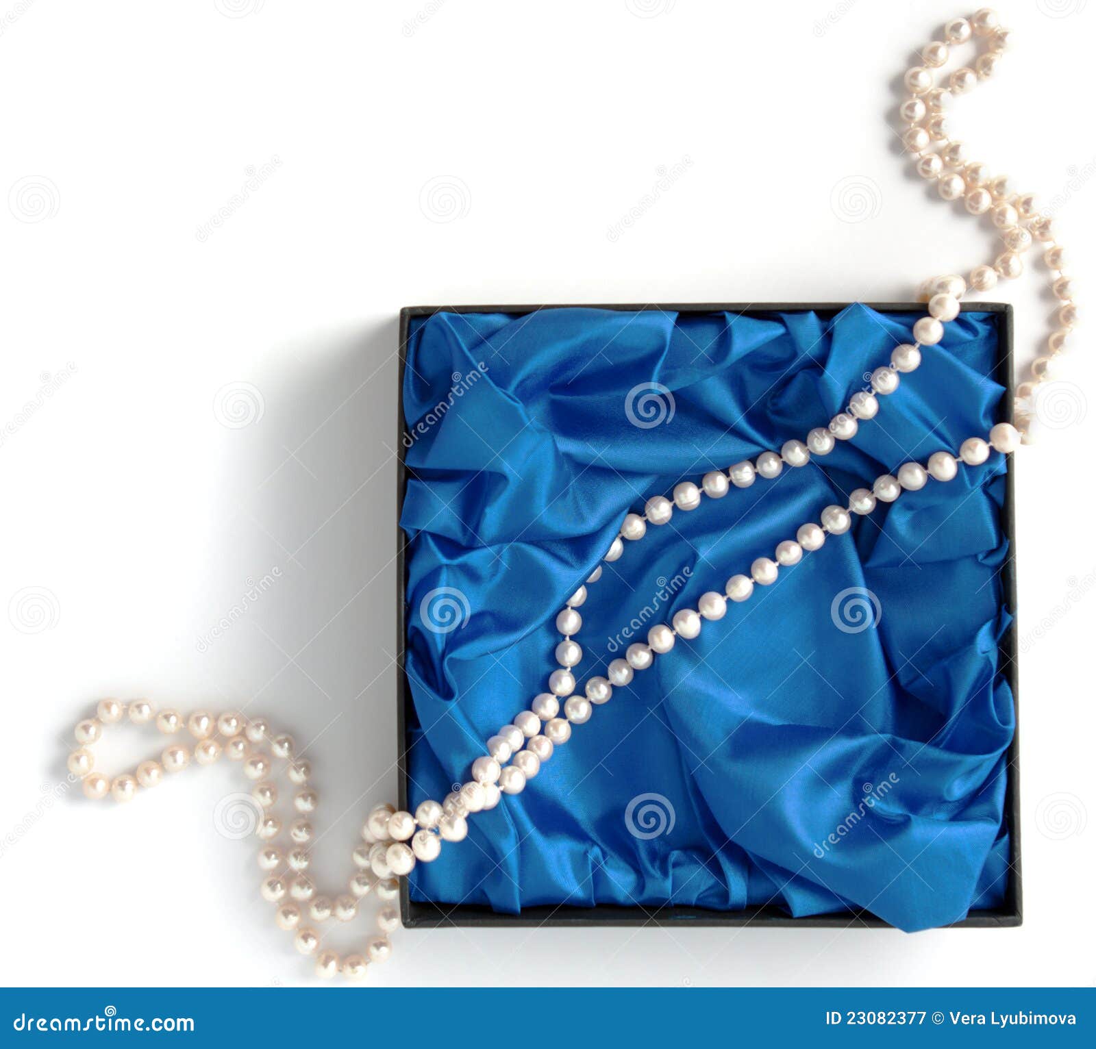 Display of Beautiful Pearl Necklace Stock Image - Image of blue ...