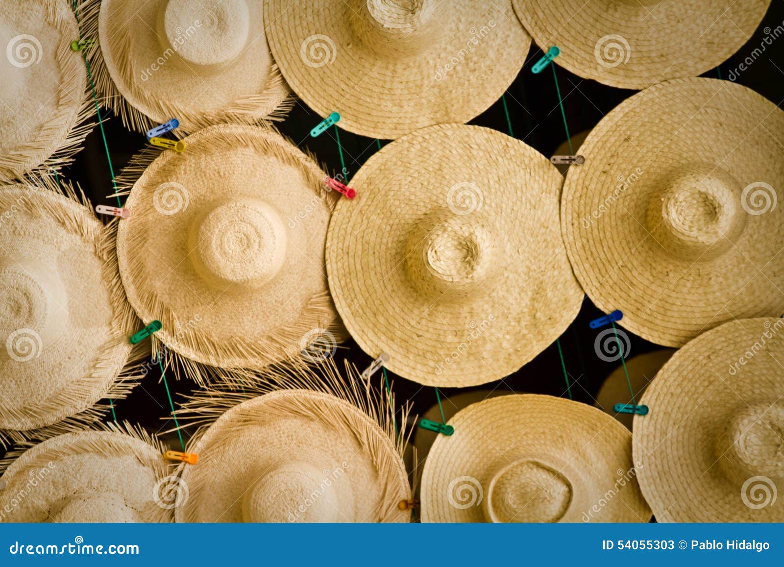 Display of Beautiful Straw Hats Stock Image - Image of cute, clothes ...