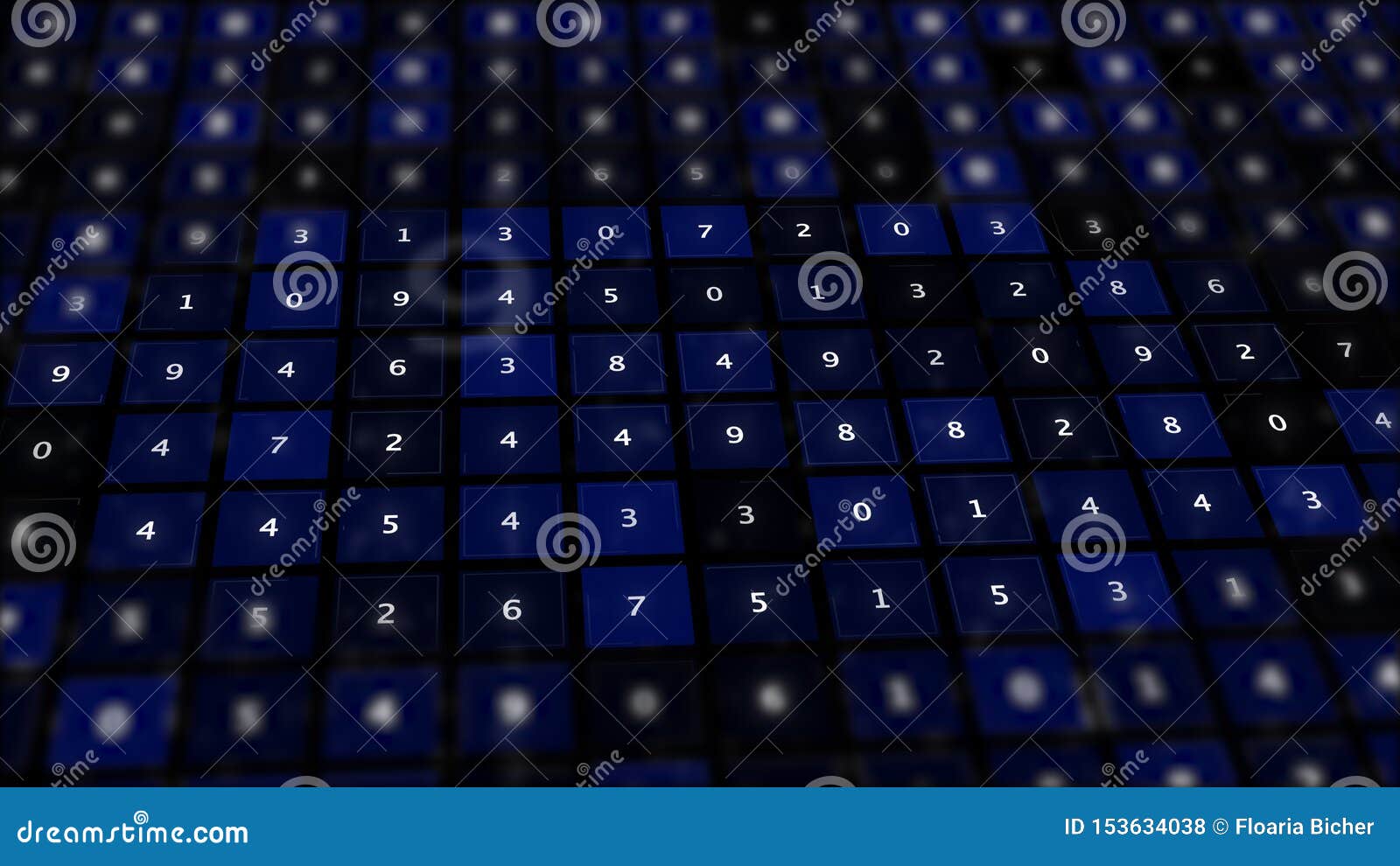 Display of Binary Code Data with Rows of Numbers Symbols. Stock ...
