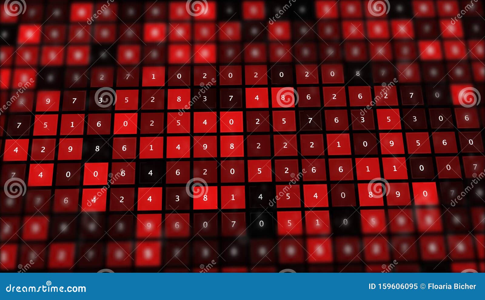 Display of Binary Code Data with Rows of Numbers Symbols. Stock ...