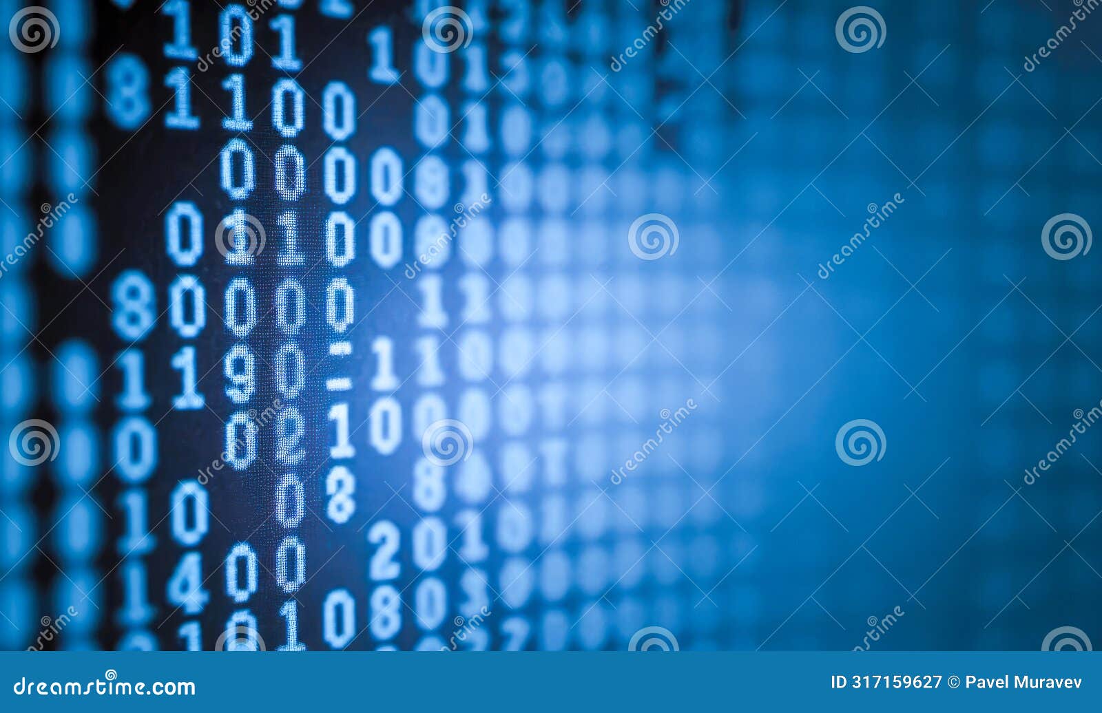 Display Of Binary Numbers On Monitor Visualizing Complex Computations Or Algorithms In Action