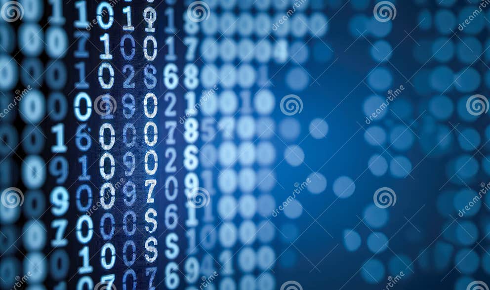 Display of Binary Numbers on Monitor. Visualizing Complex Computations or Algorithms in Action ...
