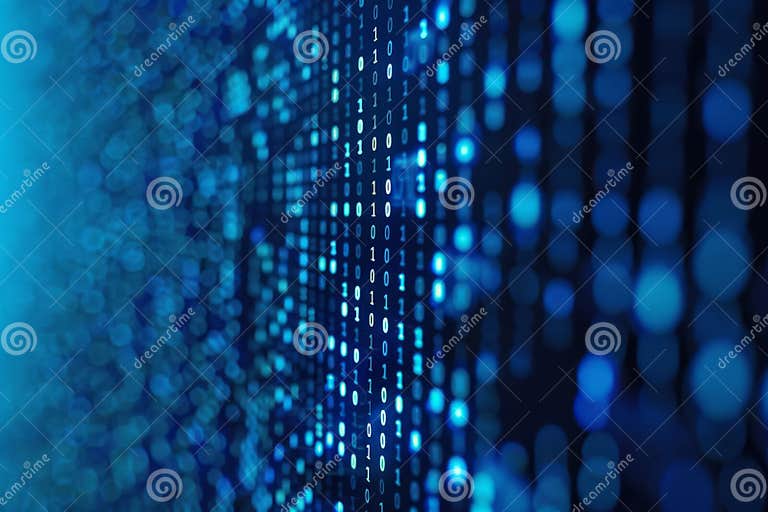 Display Of Binary Numbers On Monitor Visualizing Complex Computations Or Algorithms In Action