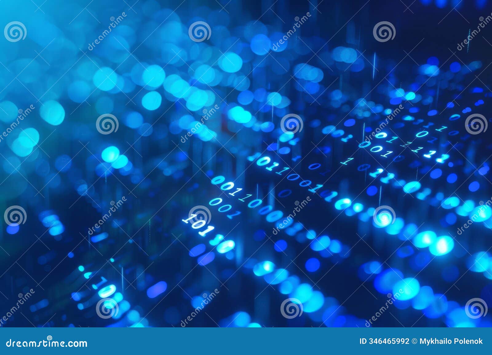 Display Of Binary Numbers On Monitor Visualizing Complex Computations