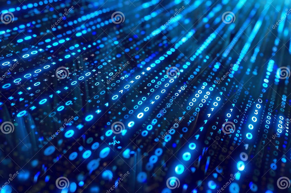 Display of Binary Numbers on Monitor. Visualizing Complex Computations or Algorithms in Action ...