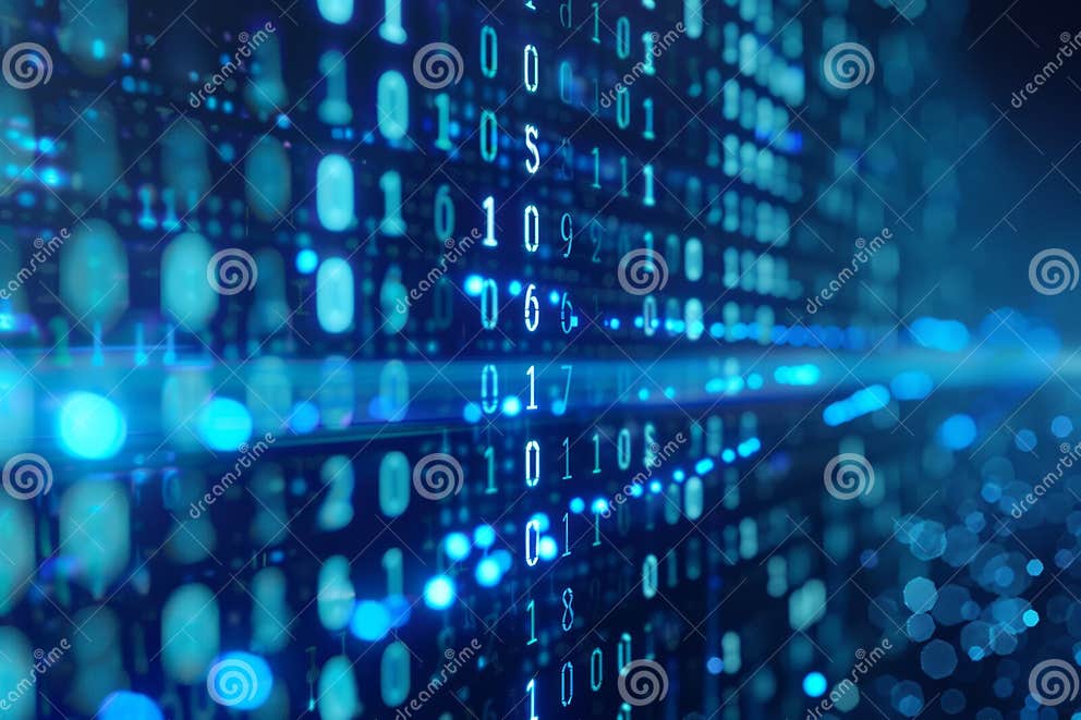 Display of Binary Numbers on Monitor. Visualizing Complex Computations or Algorithms in Action ...