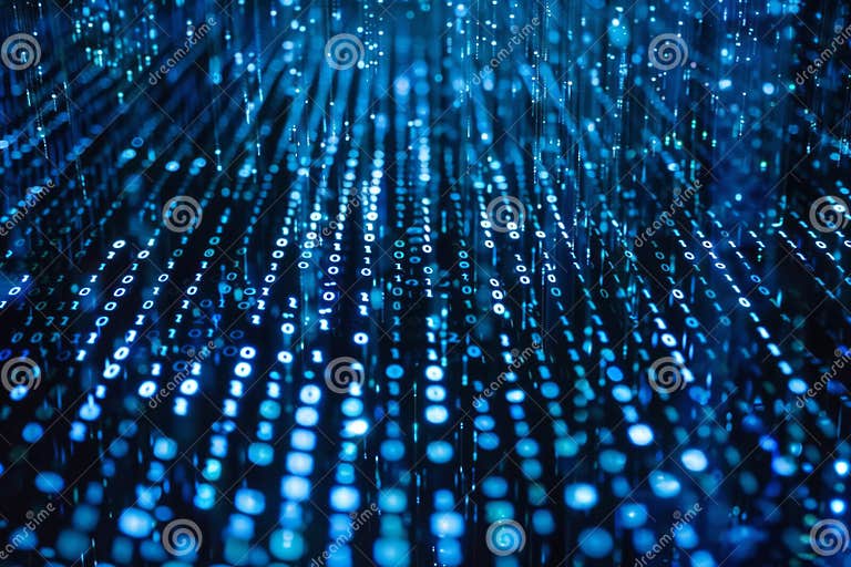 Display Of Binary Numbers On Monitor Visualizing Complex Computations Or Algorithms In Action
