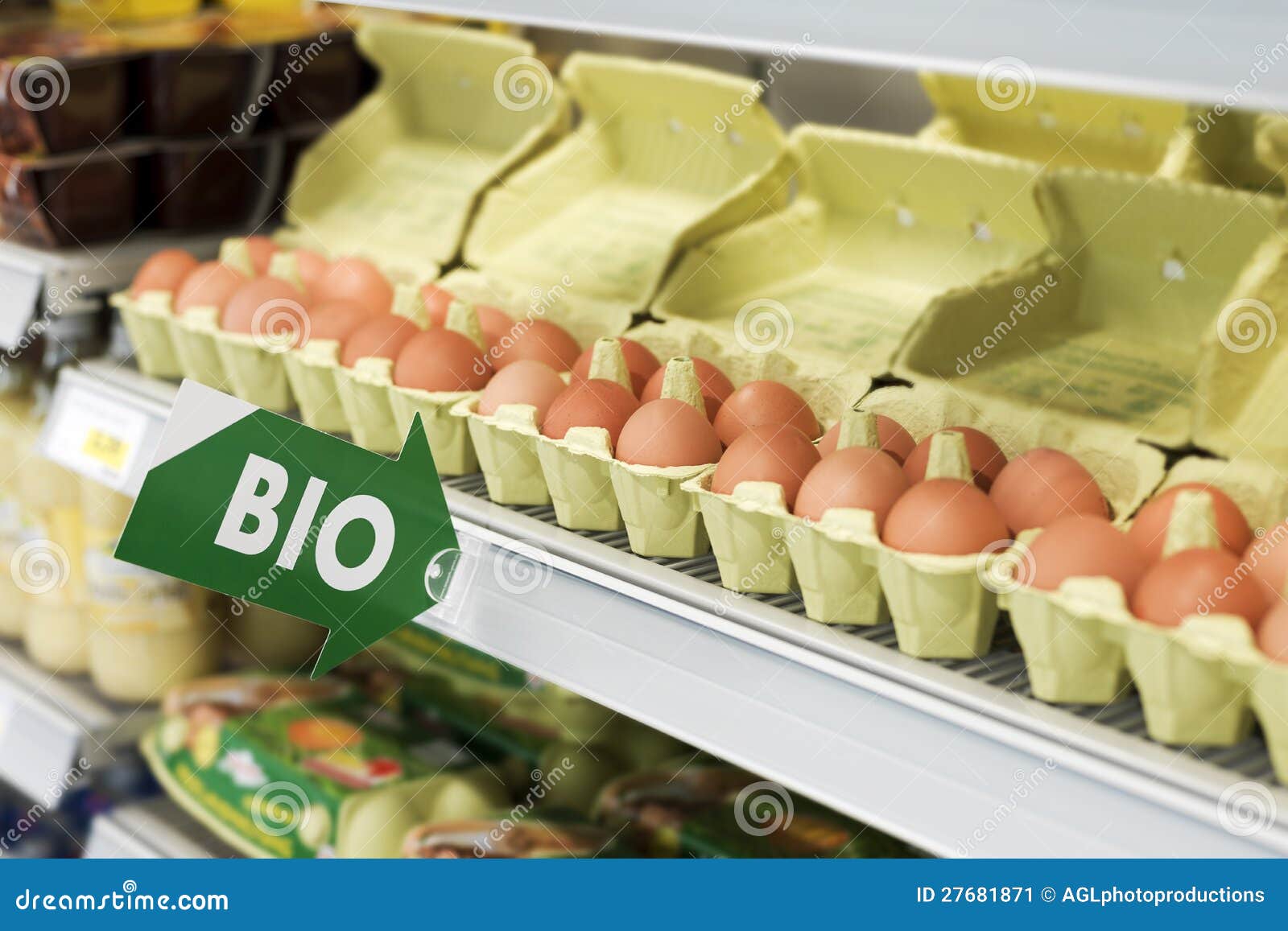 Display of Bio Eggs in Cartons Stock Image - Image of cuisine, display ...