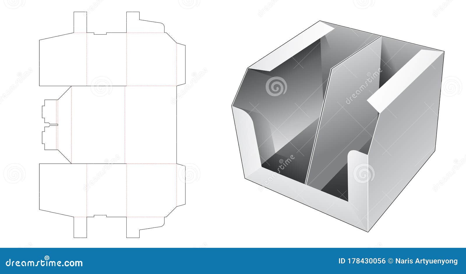 Display Box with Divider Die Cut Template Stock Vector - Illustration ...