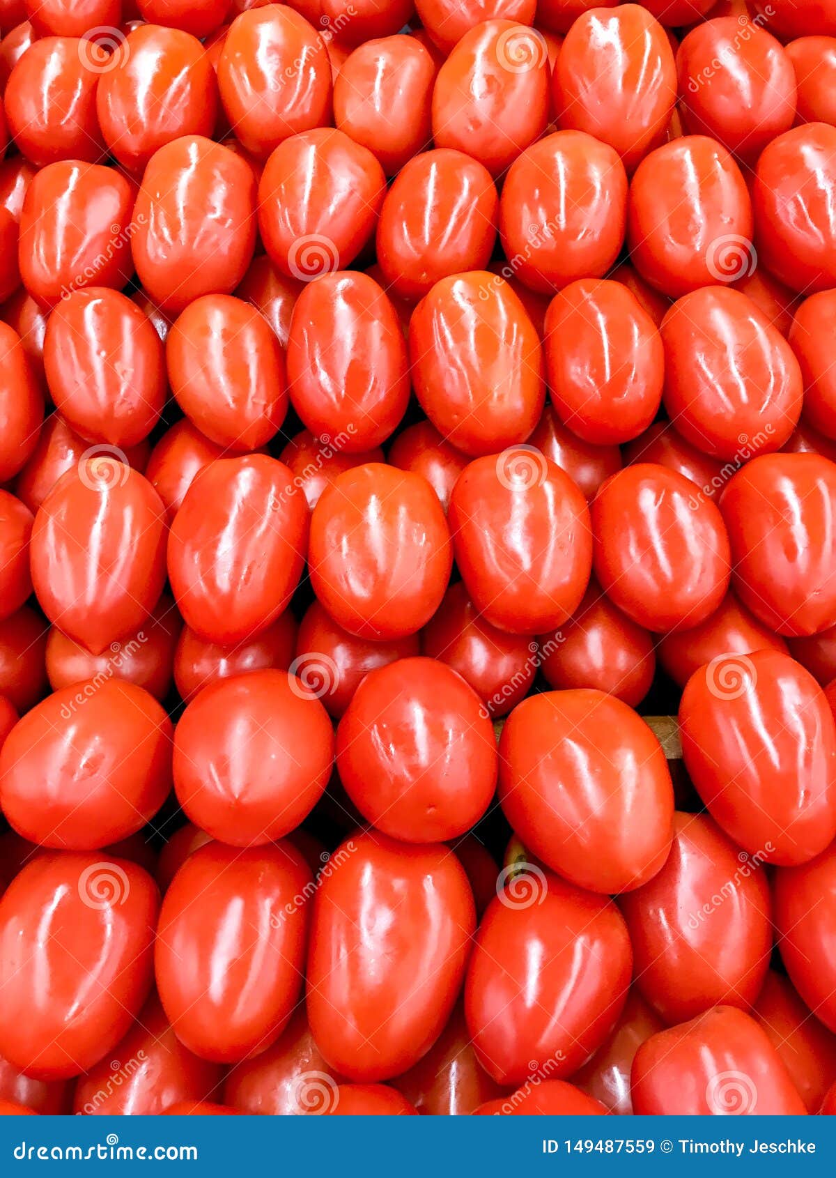 Bright Red Roma Tomatoes on Display at a Local Supermarket Stock Image ...