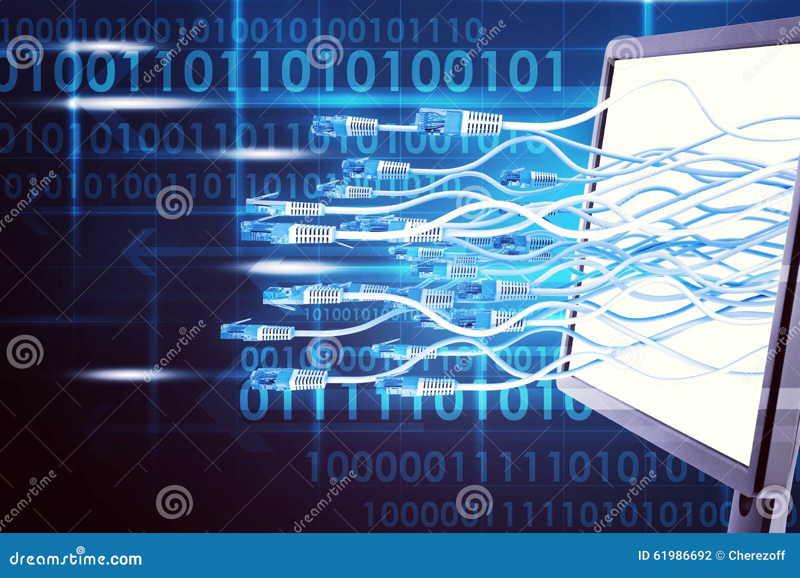 Display with Cables and Numbers Stock Illustration - Illustration of ...