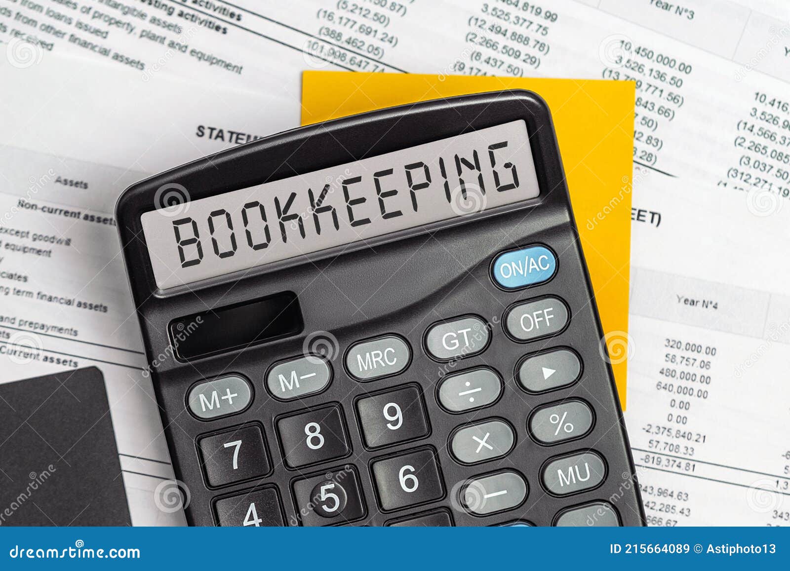 On Display of Calculator is Written Bookkeeping Stock Image - Image of ...