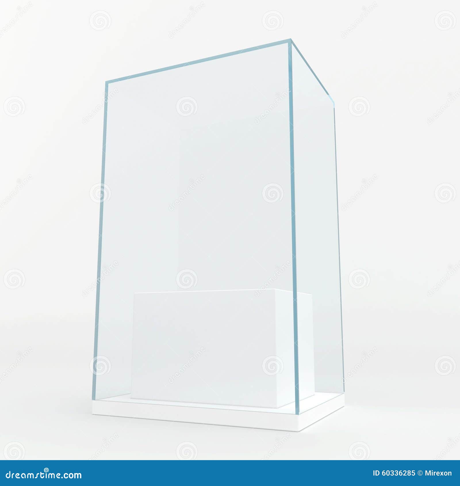 Display Case. 3d Render. Isolated on Gray Stock Illustration ...