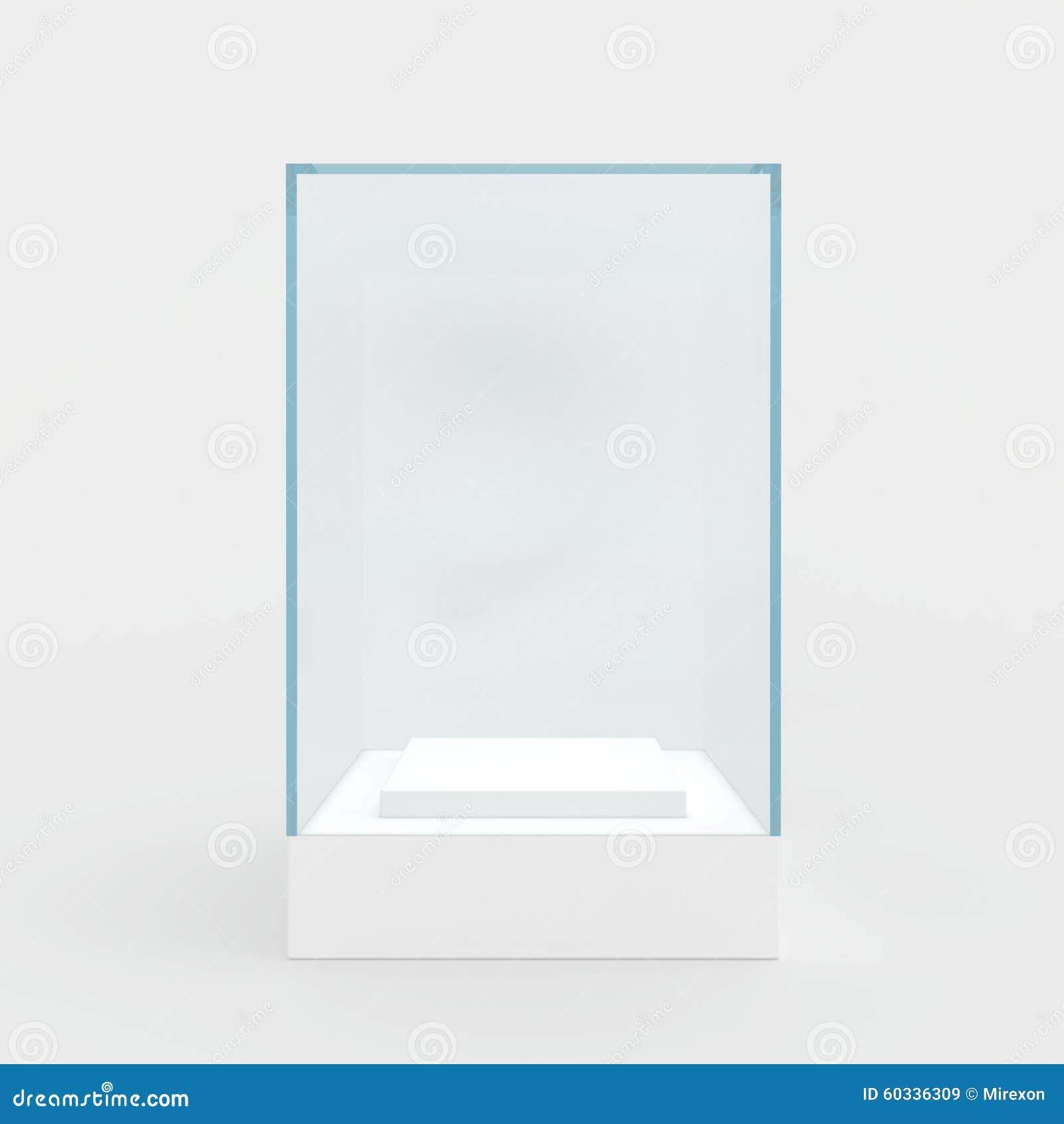 Display Case. 3d Render. Isolated on Gray Stock Illustration ...