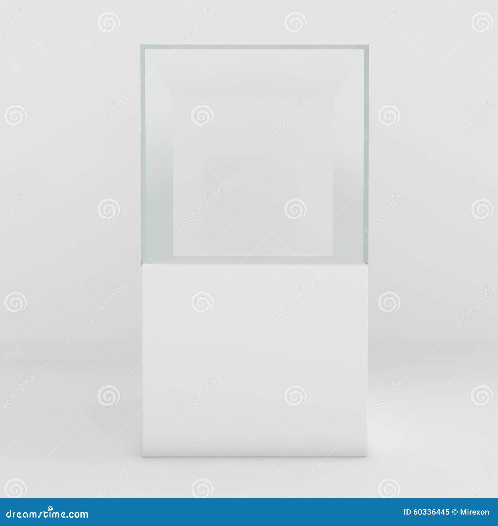 Display Case. 3d Render. Isolated on Gray Stock Illustration ...