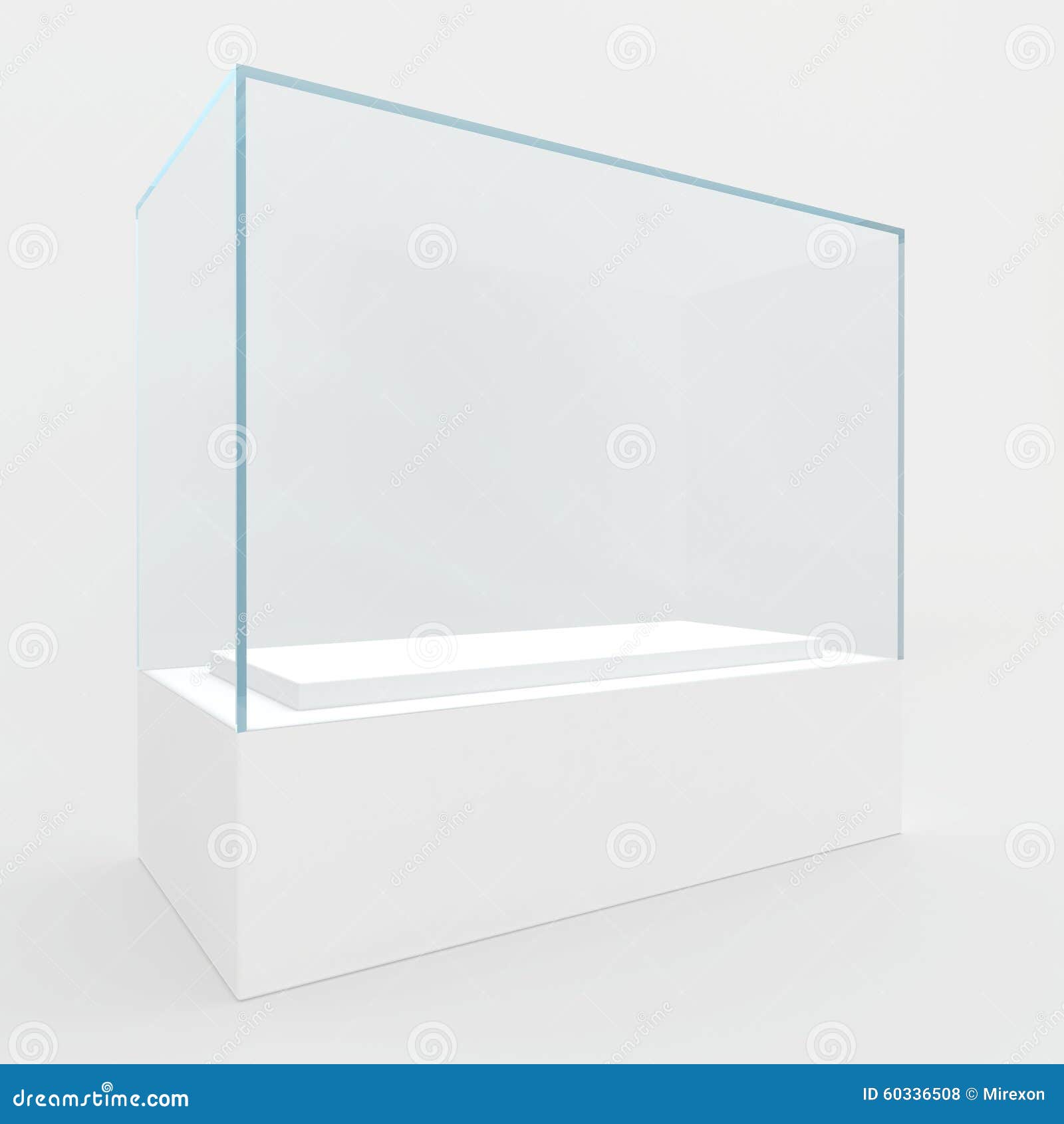 Display Case. 3d Render. Isolated on Gray Stock Illustration ...