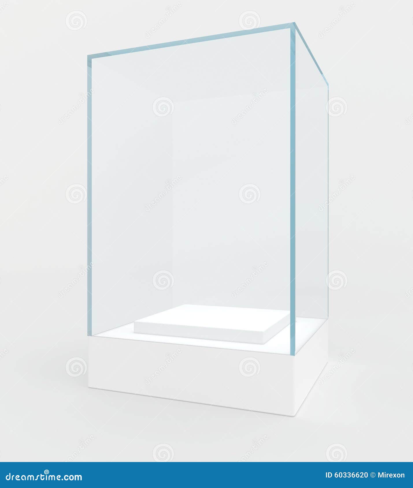Display Case. 3d Render. Isolated on Gray Stock Illustration ...