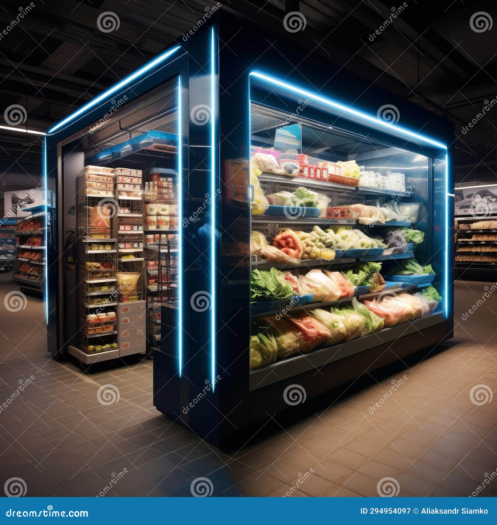 A Display Case with Food in it Stock Image - Image of color, purchase ...