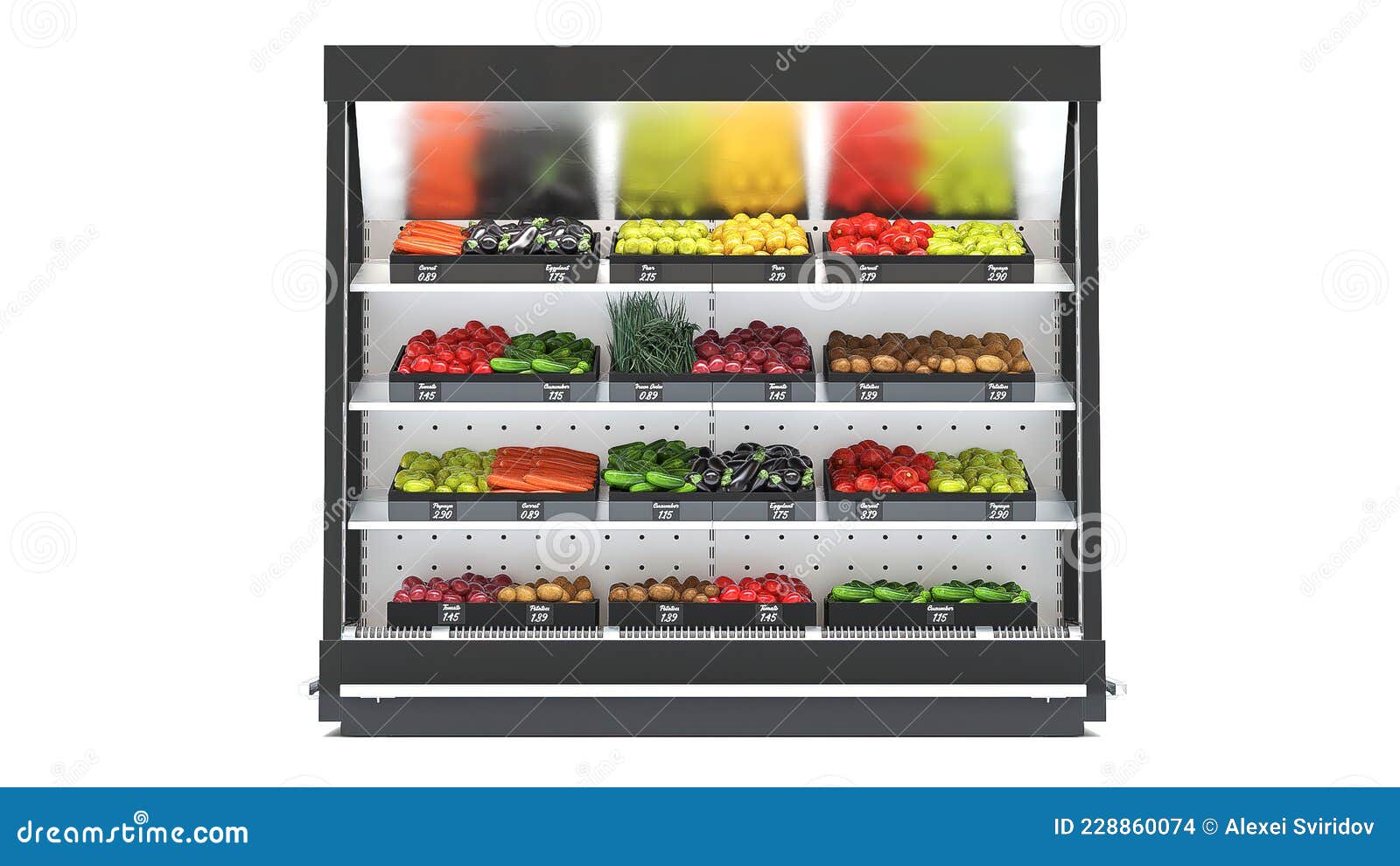 Display Case Of Newly Purchased Air Compressors Stock Illustration ...