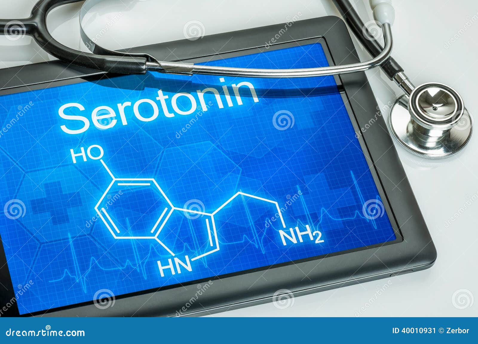 Display with the Chemical Formula of Serotonin Stock Image - Image of ...