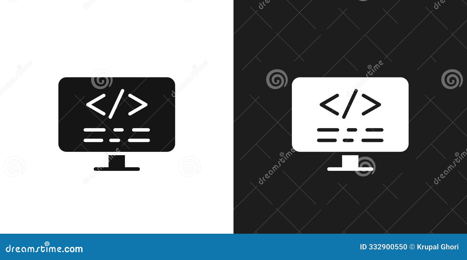 Display Code Icon Logo Set Vector Stock Vector - Illustration of simple ...