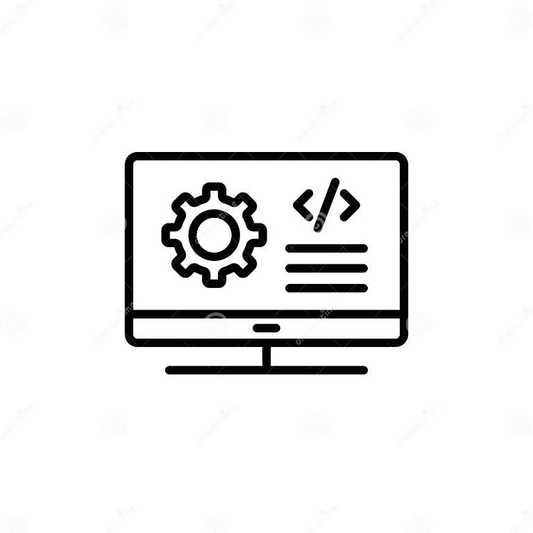 Display Code Icon for Programming and Software Development Stock Vector ...