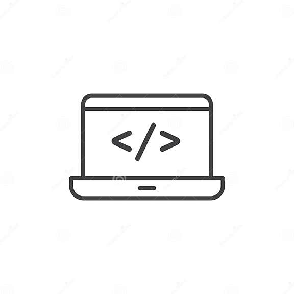 Display Code Icon Set. Computer Software Program Script Vector Symbol ...