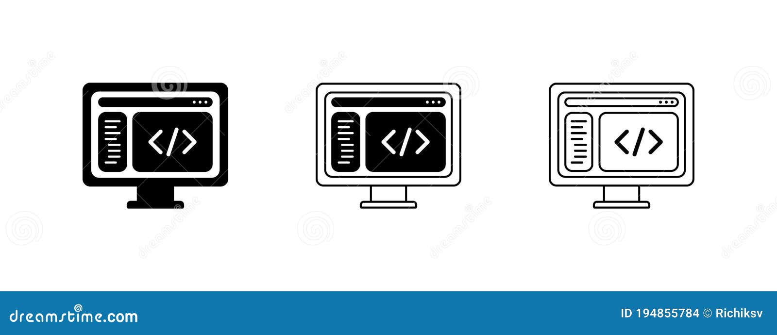 Display with Coding Bracket Icon Stock Vector - Illustration of form ...