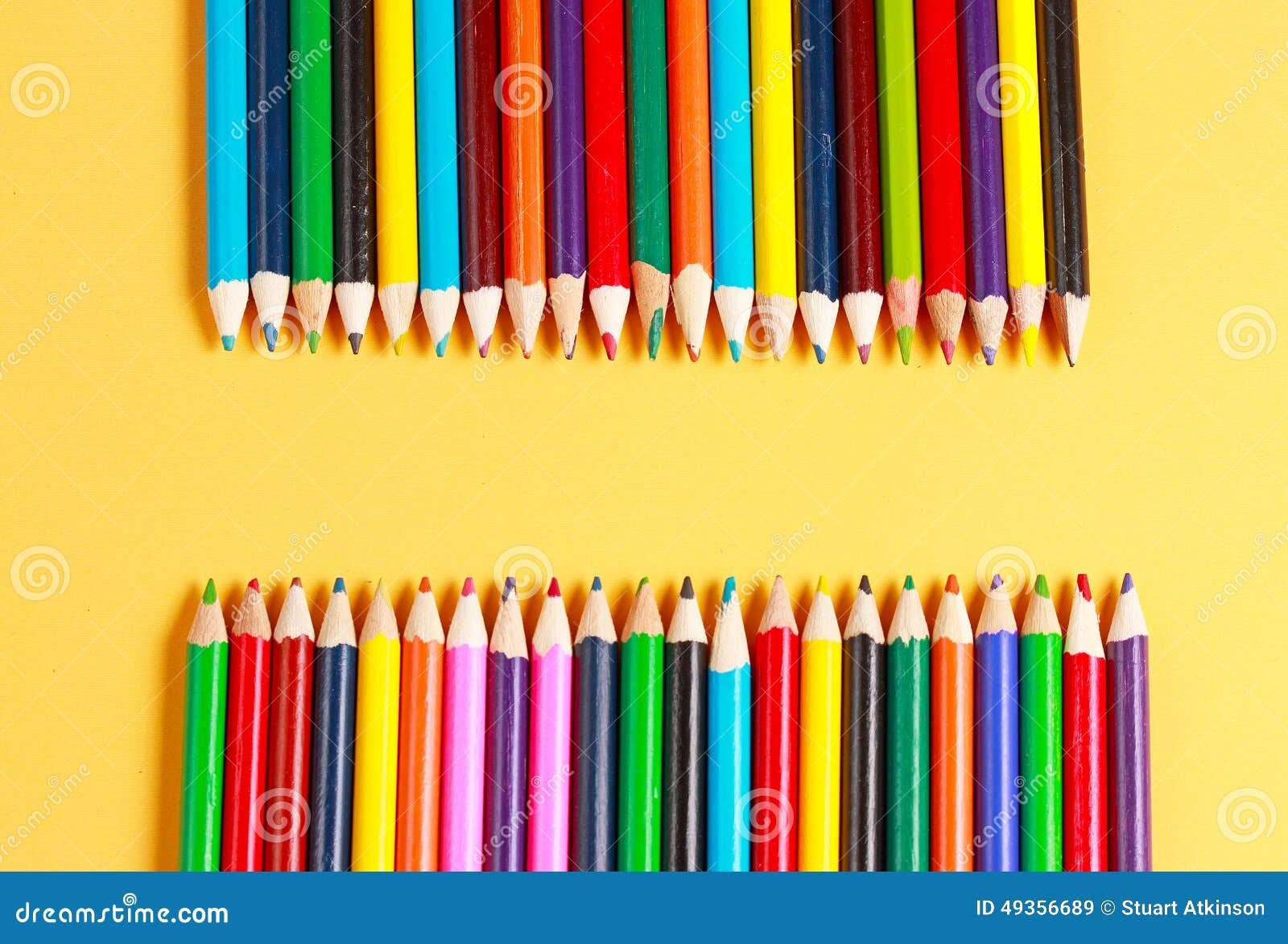 A Display of Colored Pencils Stock Image - Image of education, pencil ...