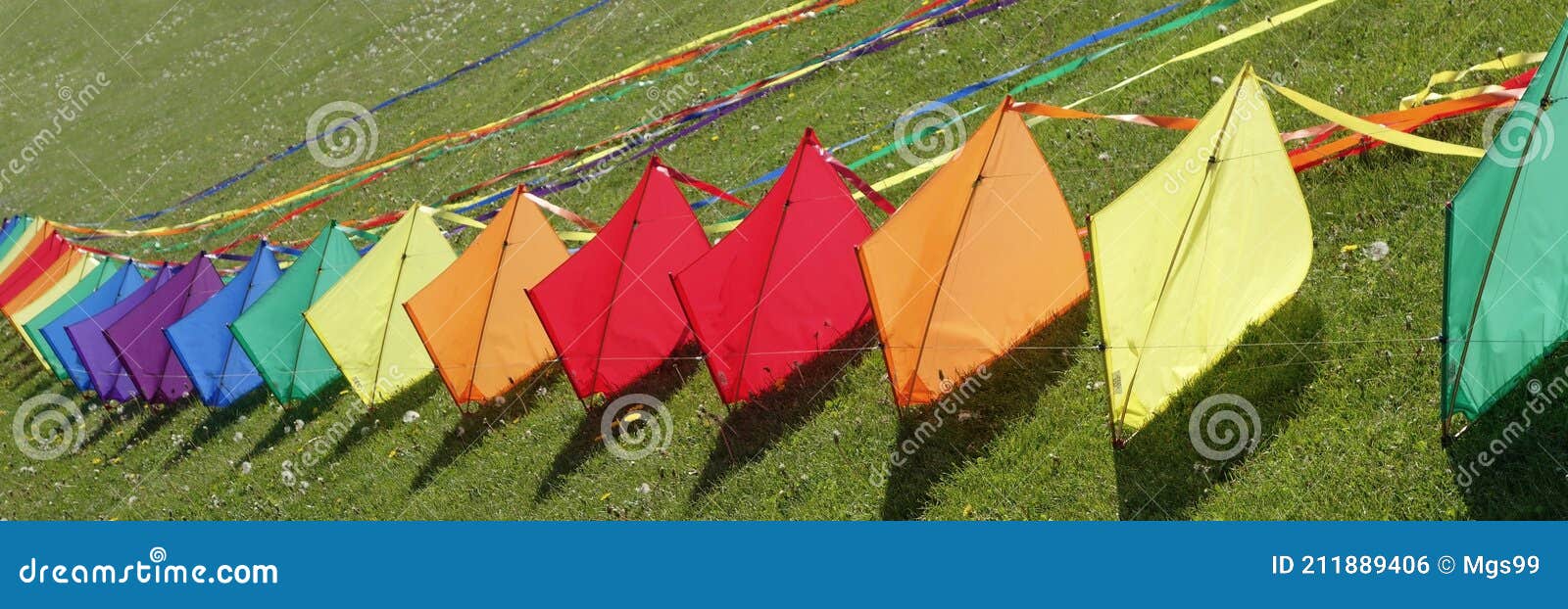 A Display of Colorful Kites Stock Photo - Image of hobby, colorful ...