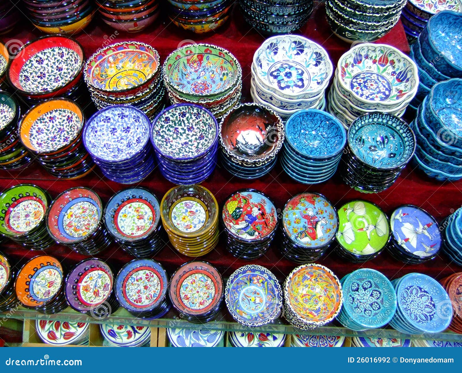 Display of Colorful Pottery, Istanbul, Turkey Stock Photo - Image of ...