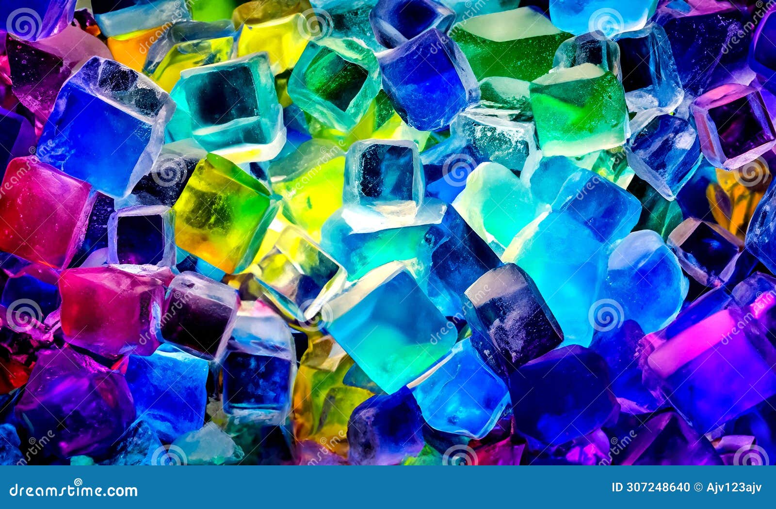 Display of Colourful Rainbow Ice Cubes Stock Illustration ...