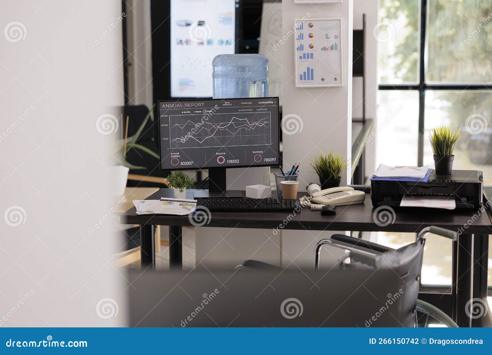 Display of Computer Screen in Office Wheelchair Accessible Stock Photo ...