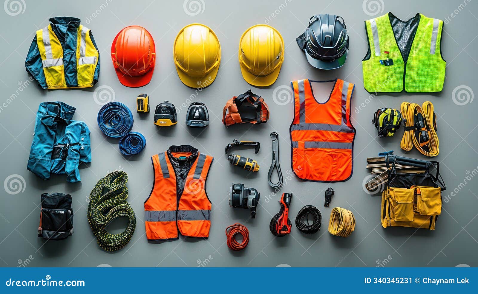Display of Construction Safety Gear Stock Illustration - Illustration ...