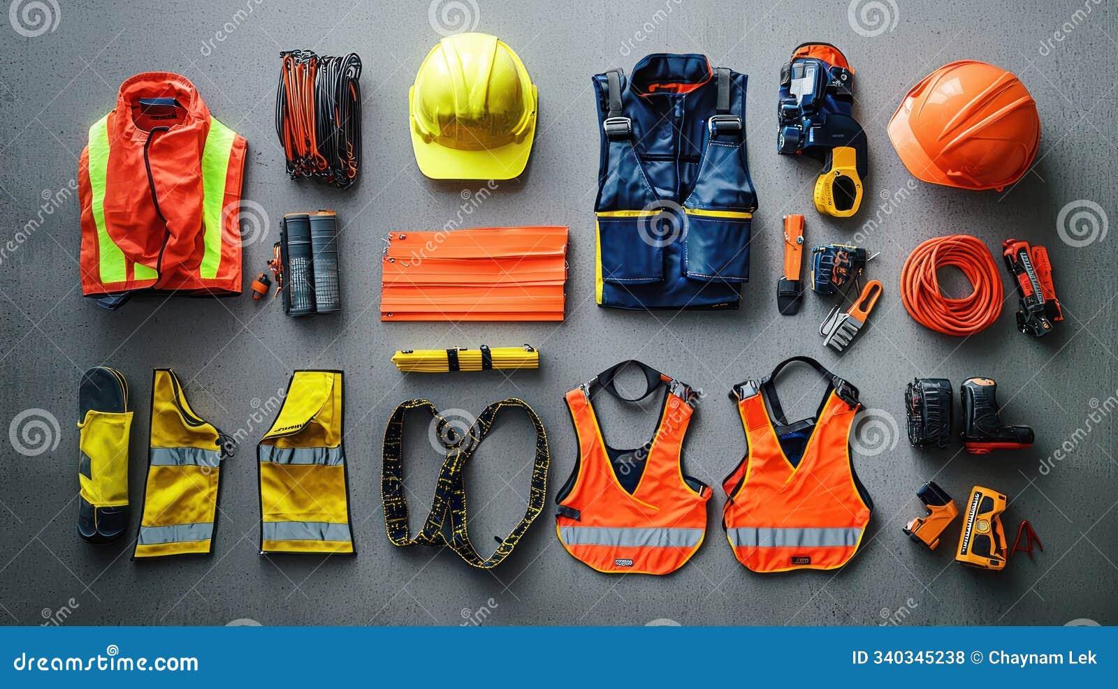 Display of Construction Safety Gear Stock Illustration - Illustration ...