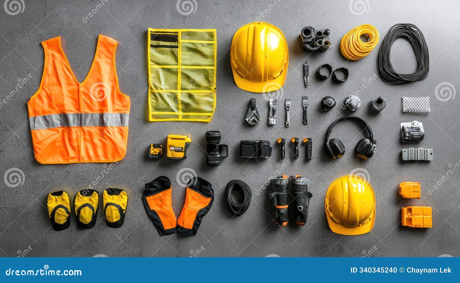Display of Construction Safety Gear Stock Illustration - Illustration ...