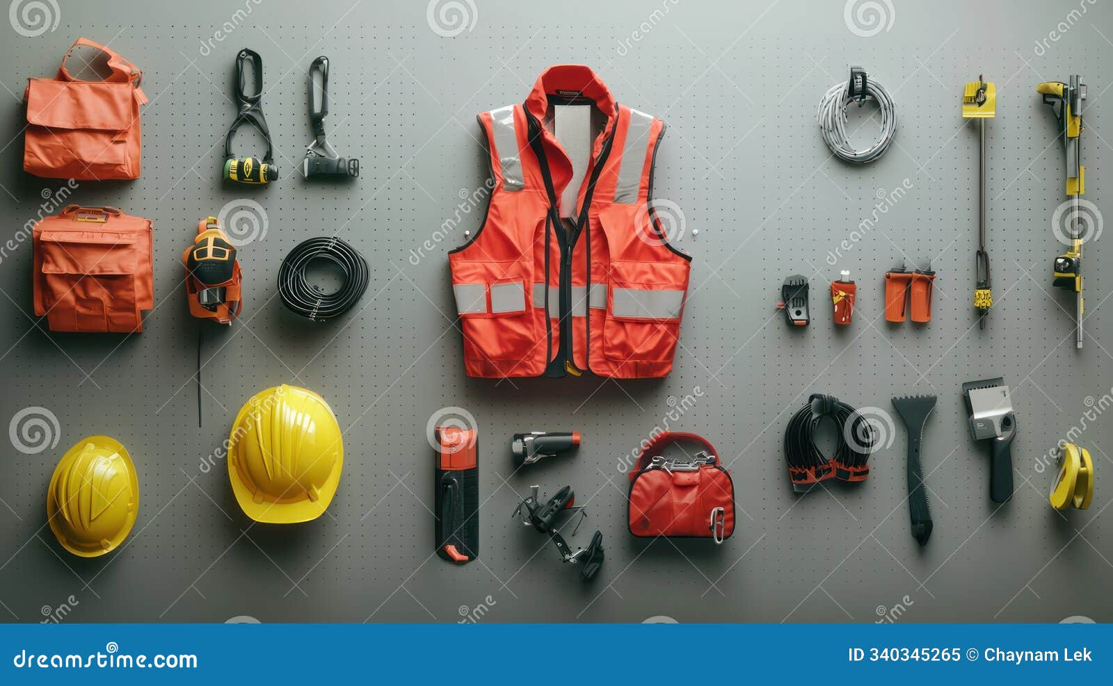 Display of Construction Safety Gear Stock Illustration - Illustration ...