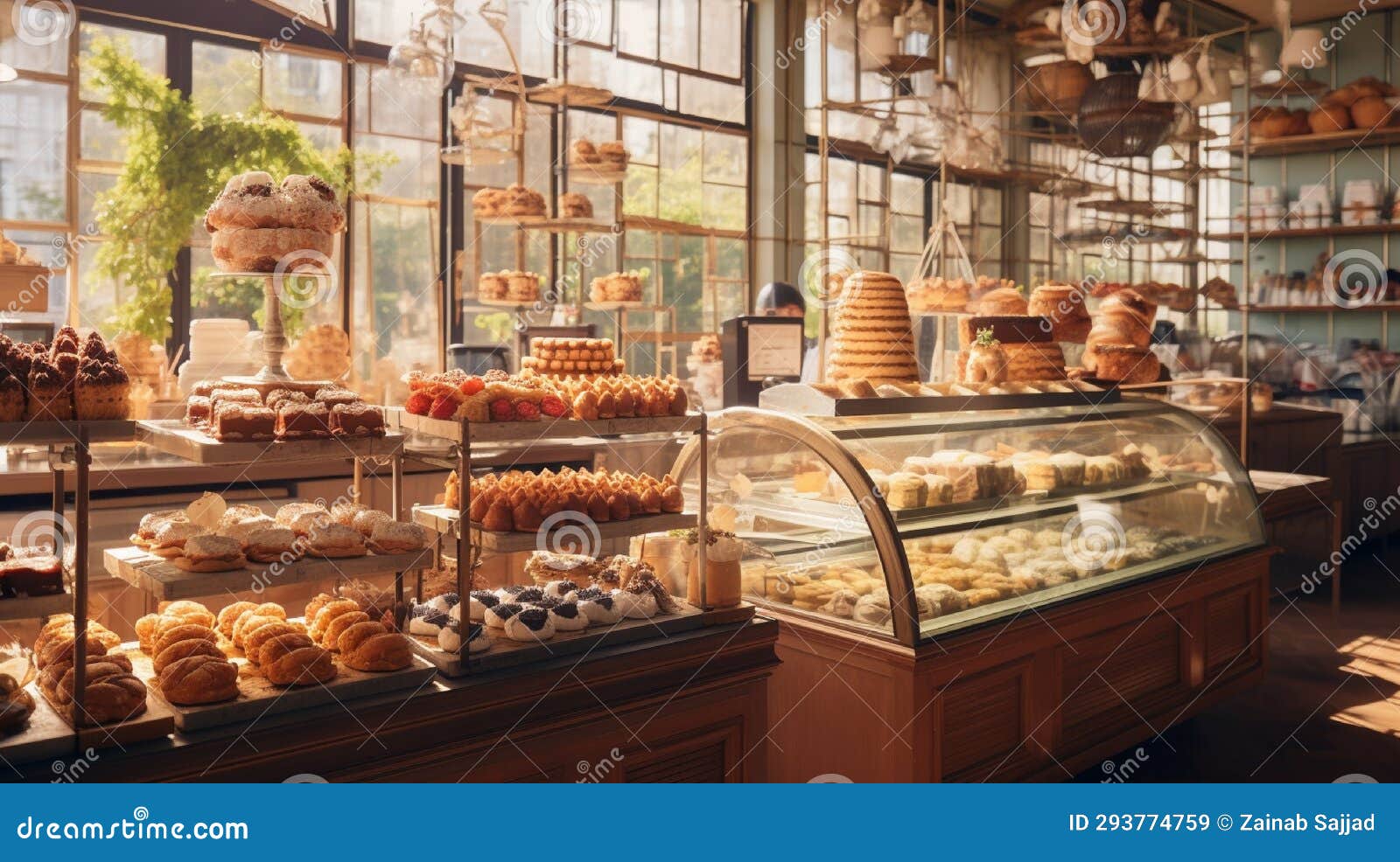 A Display Counter Filled with an Assortment of Delectable Pastries and ...