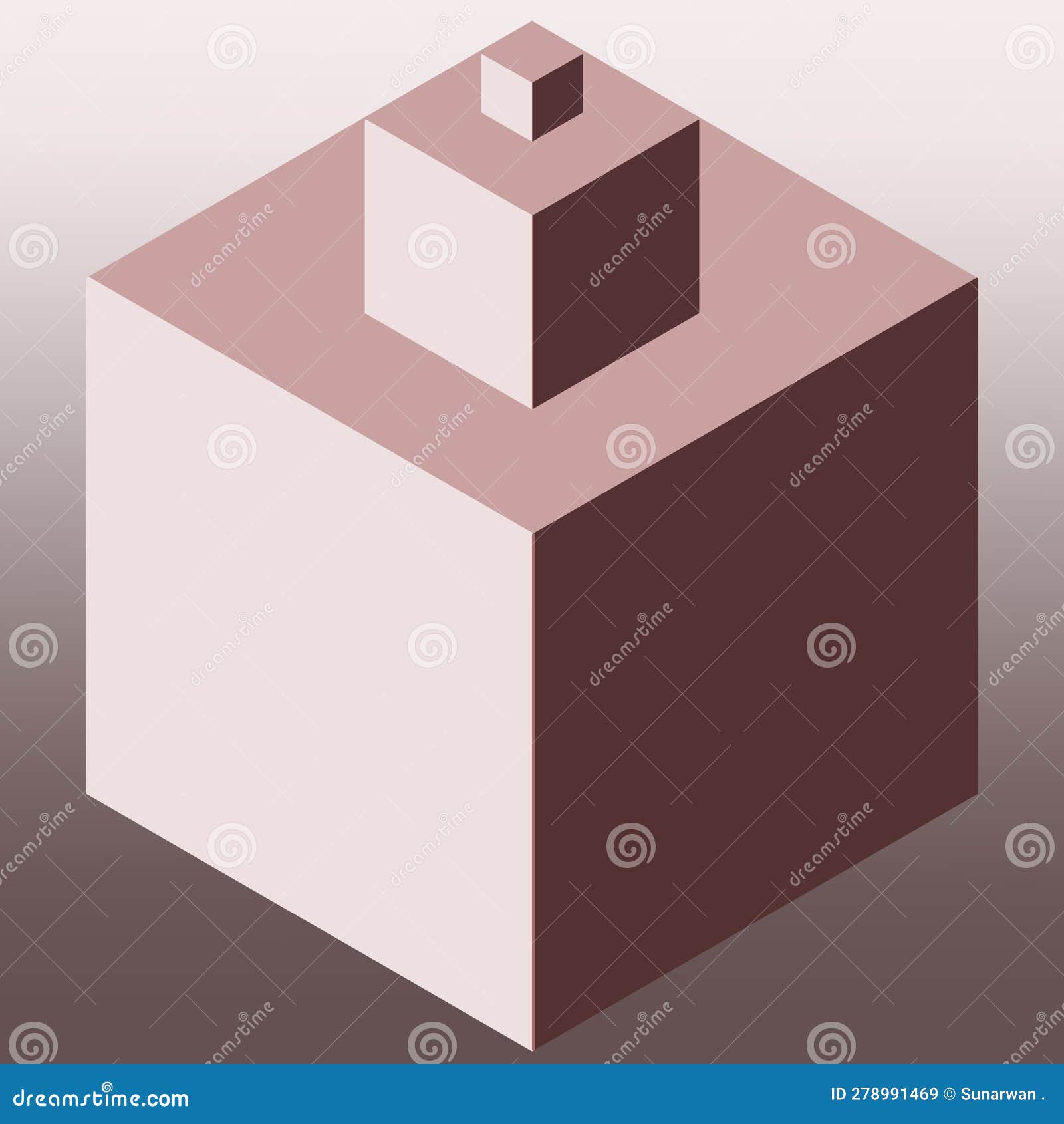 3d Models of Cubes of Different Sizes Stock Vector - Illustration of ...