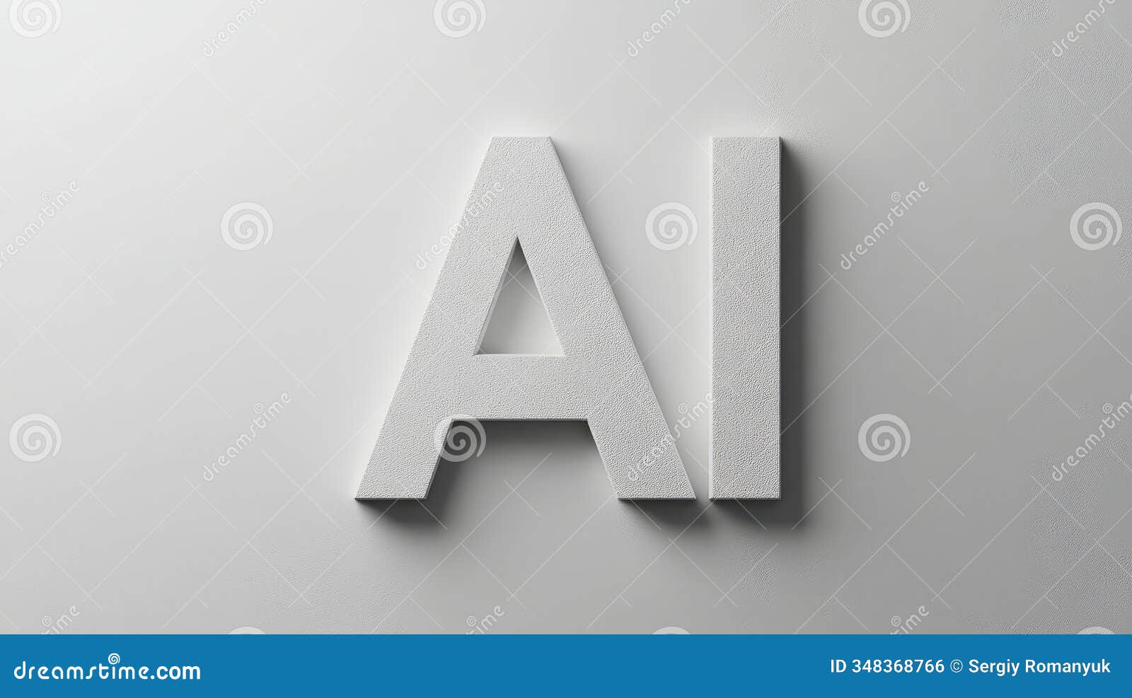 Display of 3D Letters Representing Artificial Intelligence on a Smooth ...