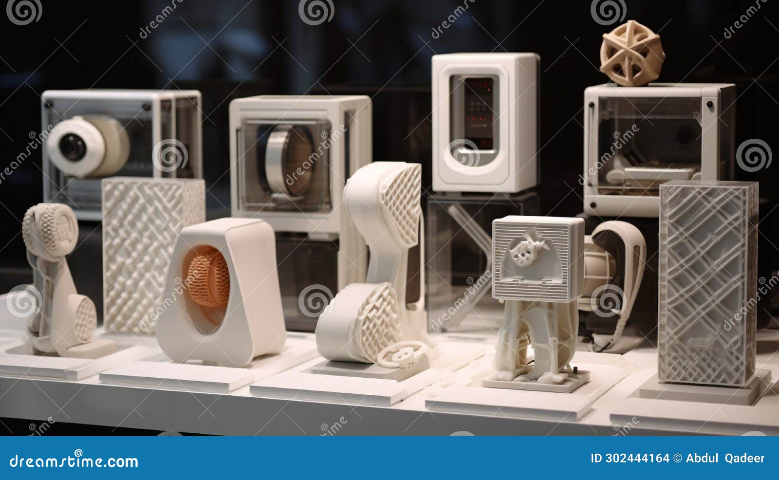 A Display of 3D-printed Prototypes Featuring Innovative Designs for ...
