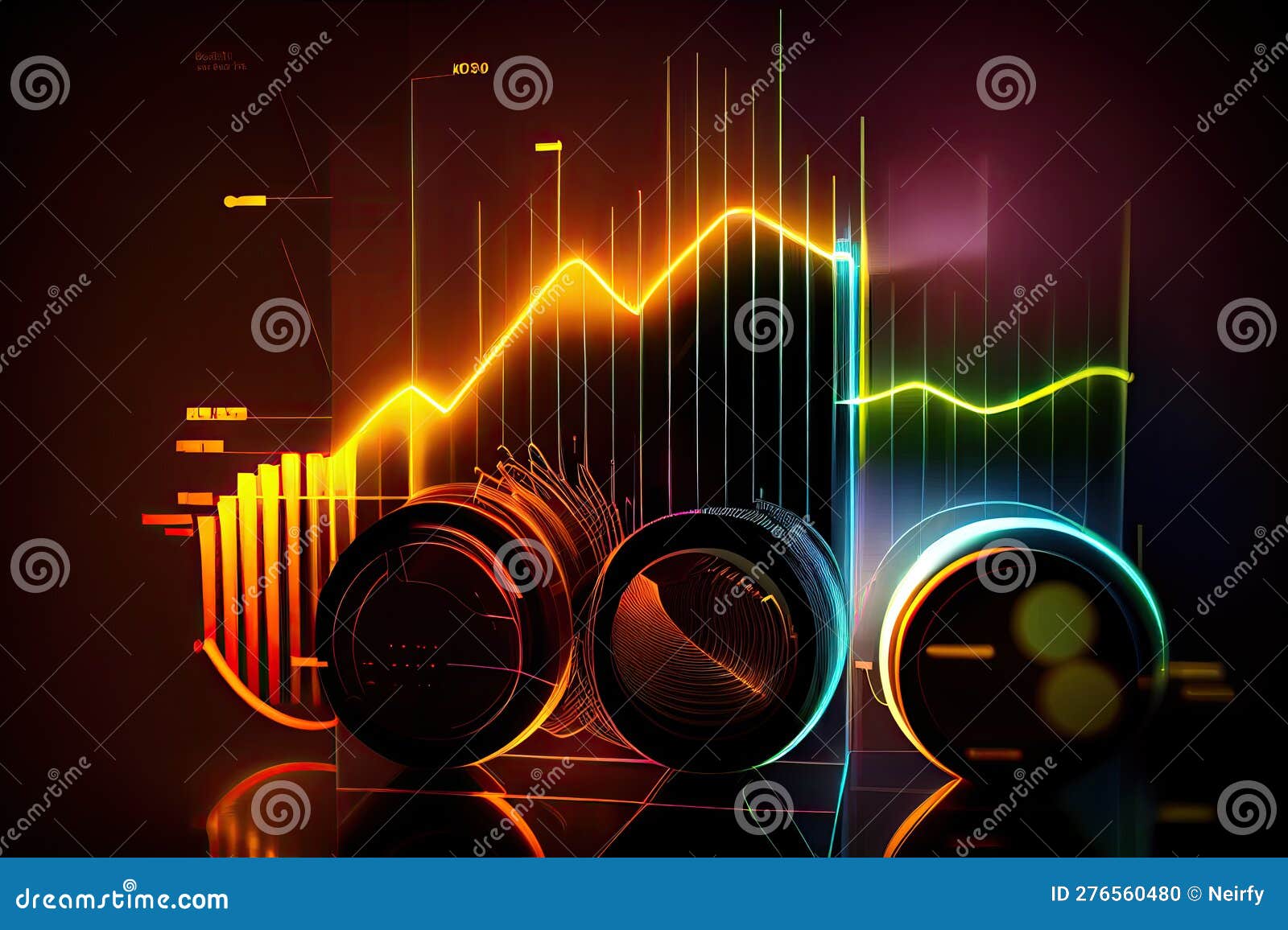 Display with data set stock illustration. Illustration of digital ...