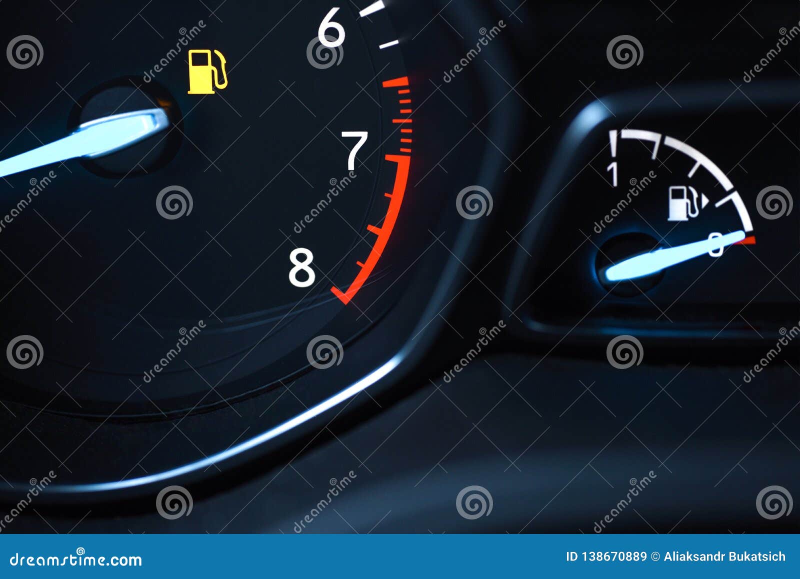 Display Devices on the Car Panel Show that the Fuel in the Tank is ...