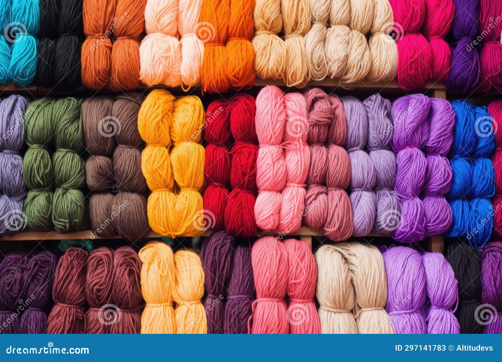 Display of Different Color Threads from Natural Dyes Stock Image ...