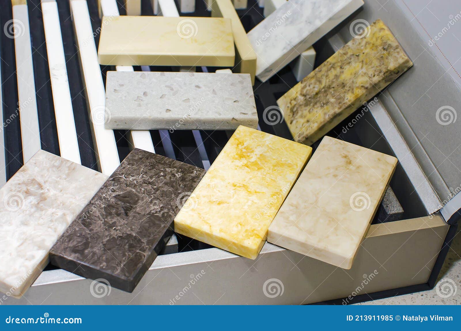 Display of Different Samples of Artificial Stone for the Designer To ...