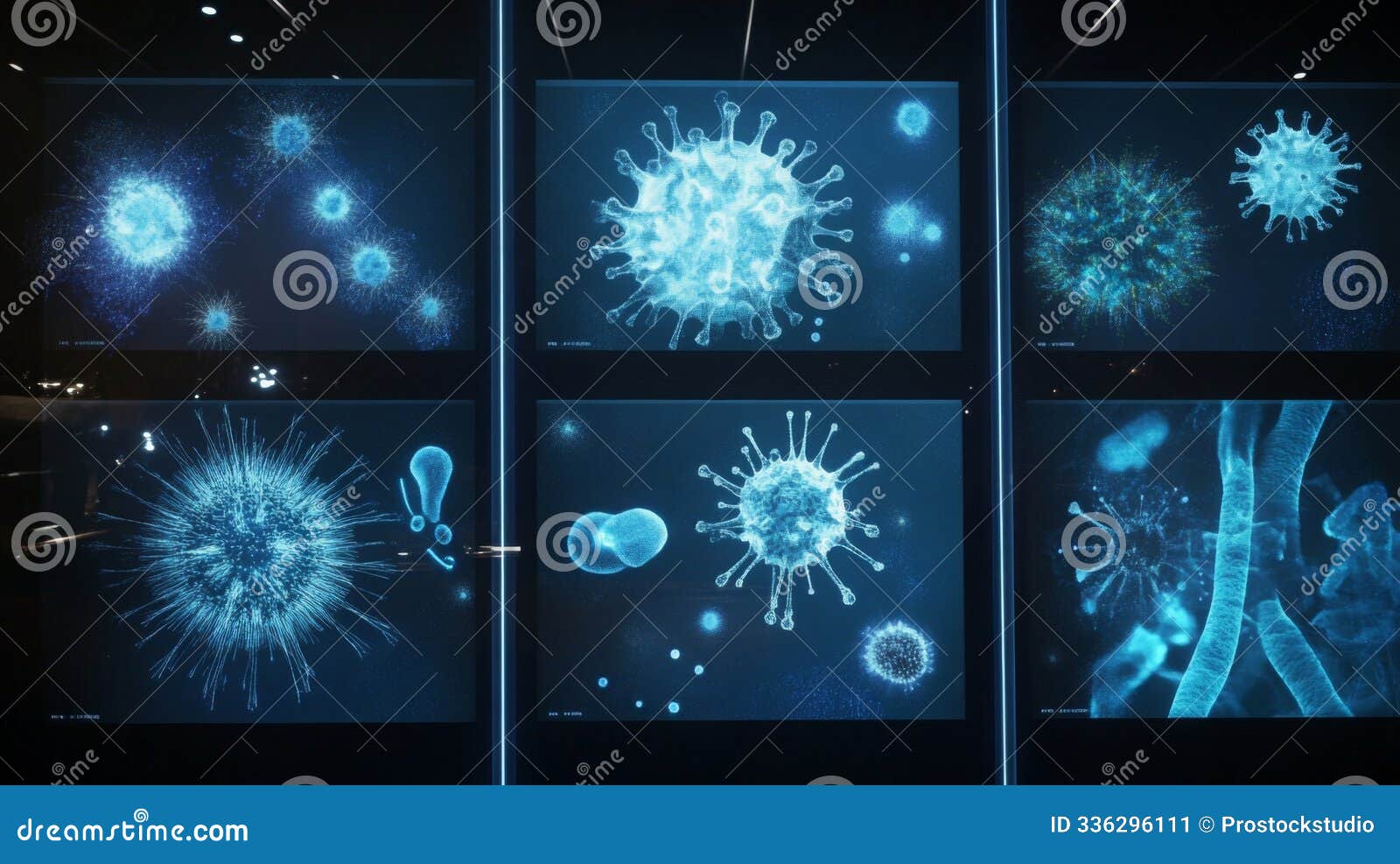 A Display of Different Viruses in a Museum Exhibit Stock Image - Image ...