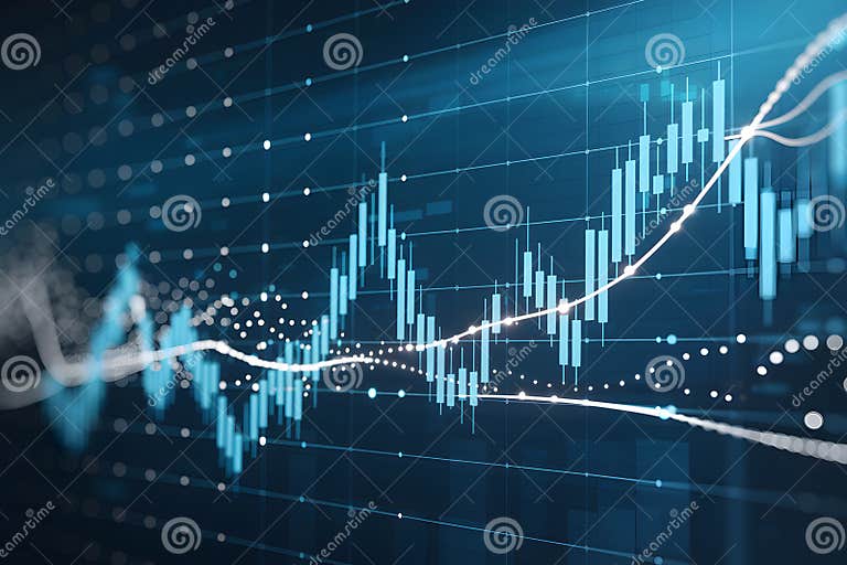 Stock Market Graph with Fluctuating Lines, Set Against a Futuristic ... Stock Market Graph with Fluctuating Lines, Set Against a Futuristic ...