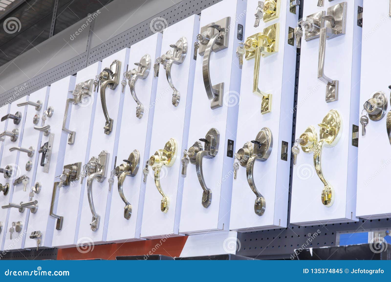 Display of door locks stock image. Image of sale, reflection - 135374845
