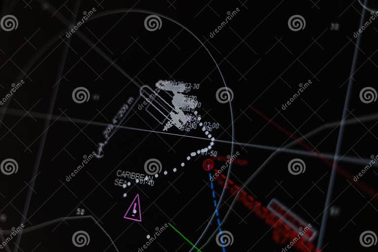 Display of ECDIS in Night Mode. Stock Photo - Image of monitor ...