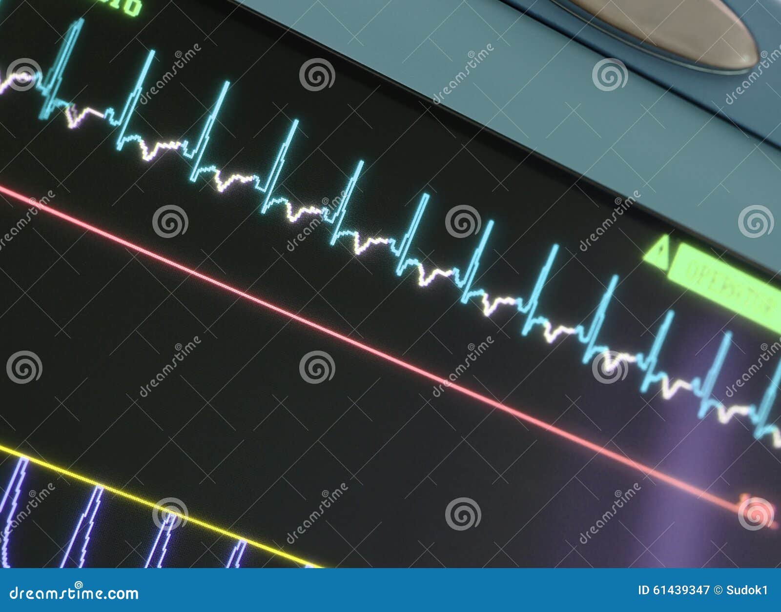 Display with ECG-curve stock image. Image of equipment - 61439347